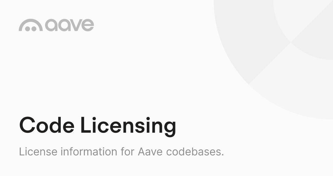 Code Licensing | Aave Protocol Documentation
